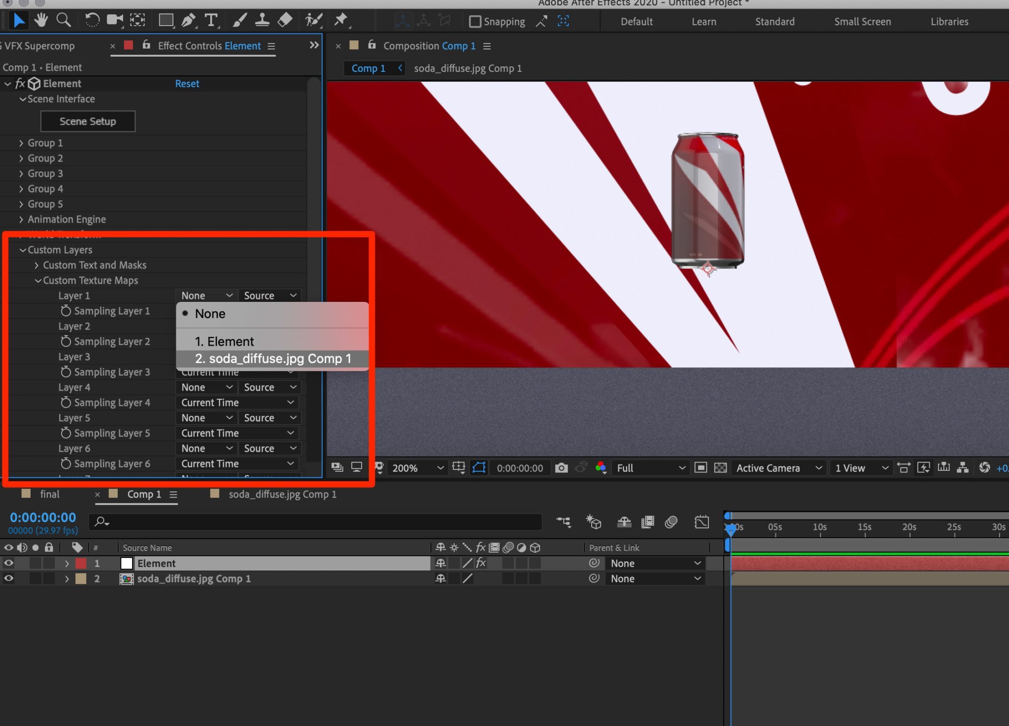 【AfterEffects】Element3Dで好きなイラストをテクスチャに入れる方法！Element3Dの面白い使い方 | IzukaEffects