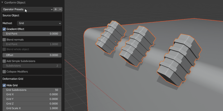 Conform Object – 表面にペタッと投影！シュリンクラップの強化版【Blenderアドオンレビュー】 | IzukaEffects